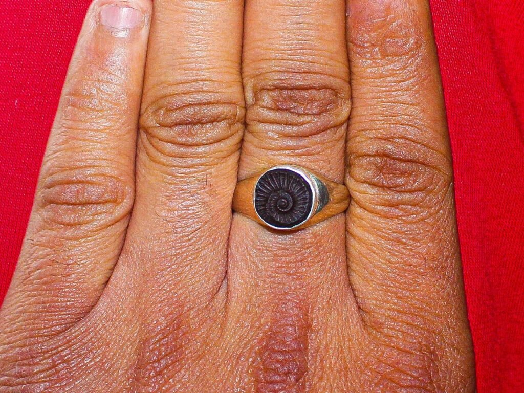 Buy Shaligram Silver Ring: Sacred Accessory of Lord Vishnu